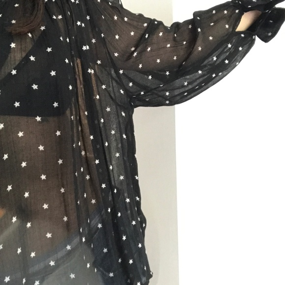 Free People | Tops | Free People Starry Night Sheer Blouse | Poshmark